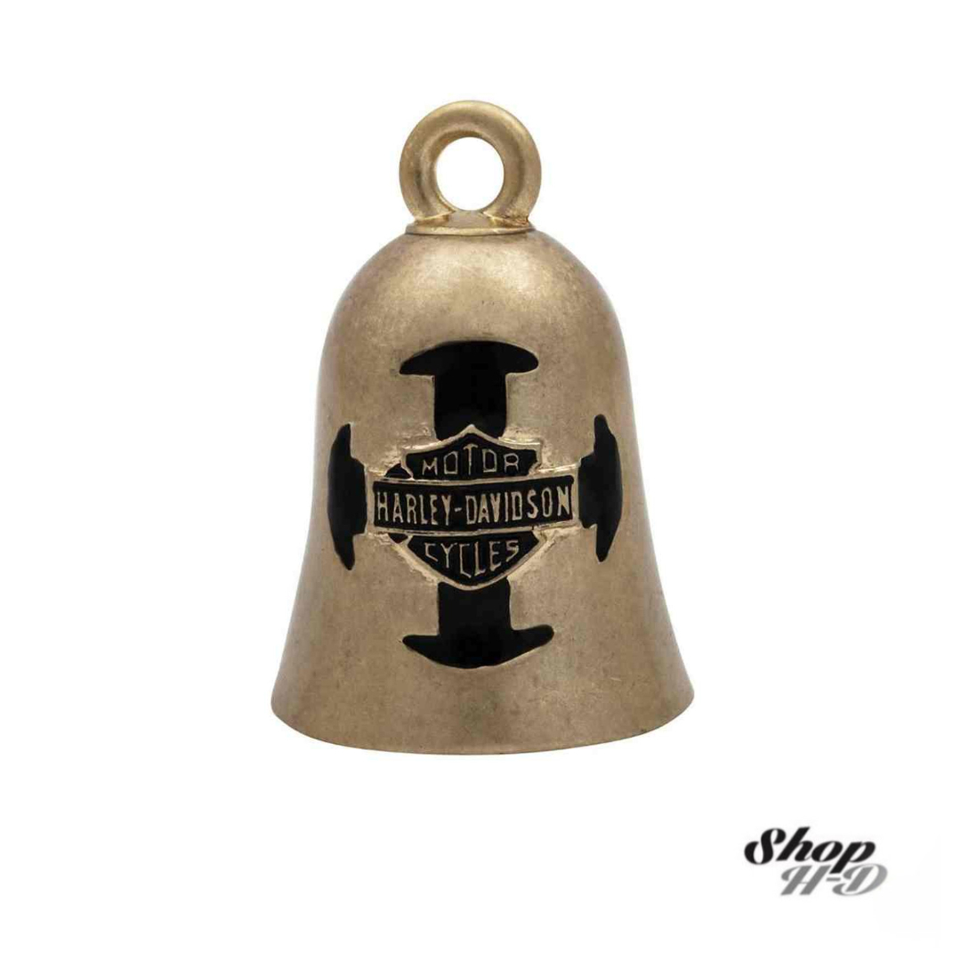 Harley-Davidson Bar & Shield Cross Ride Bell, Gold Durable Zinc ...